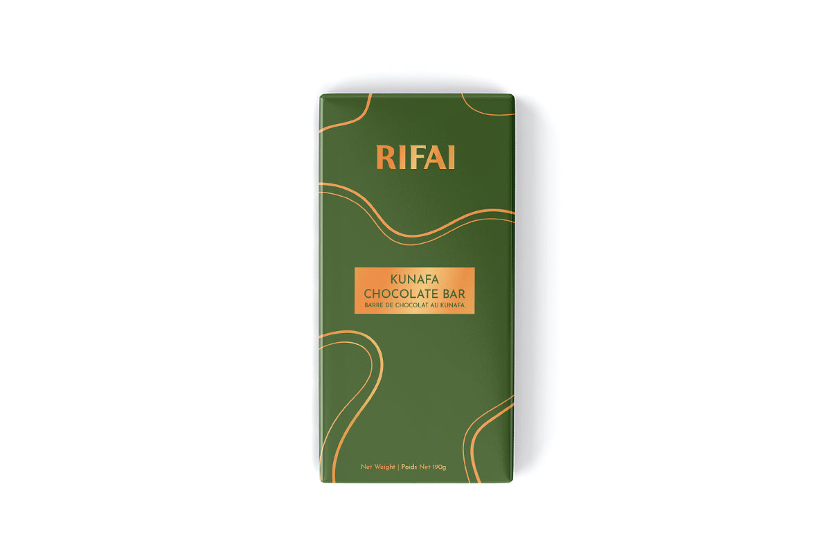 Kunafa Chocolate Bar with Premium Pistachios - Rifai UK